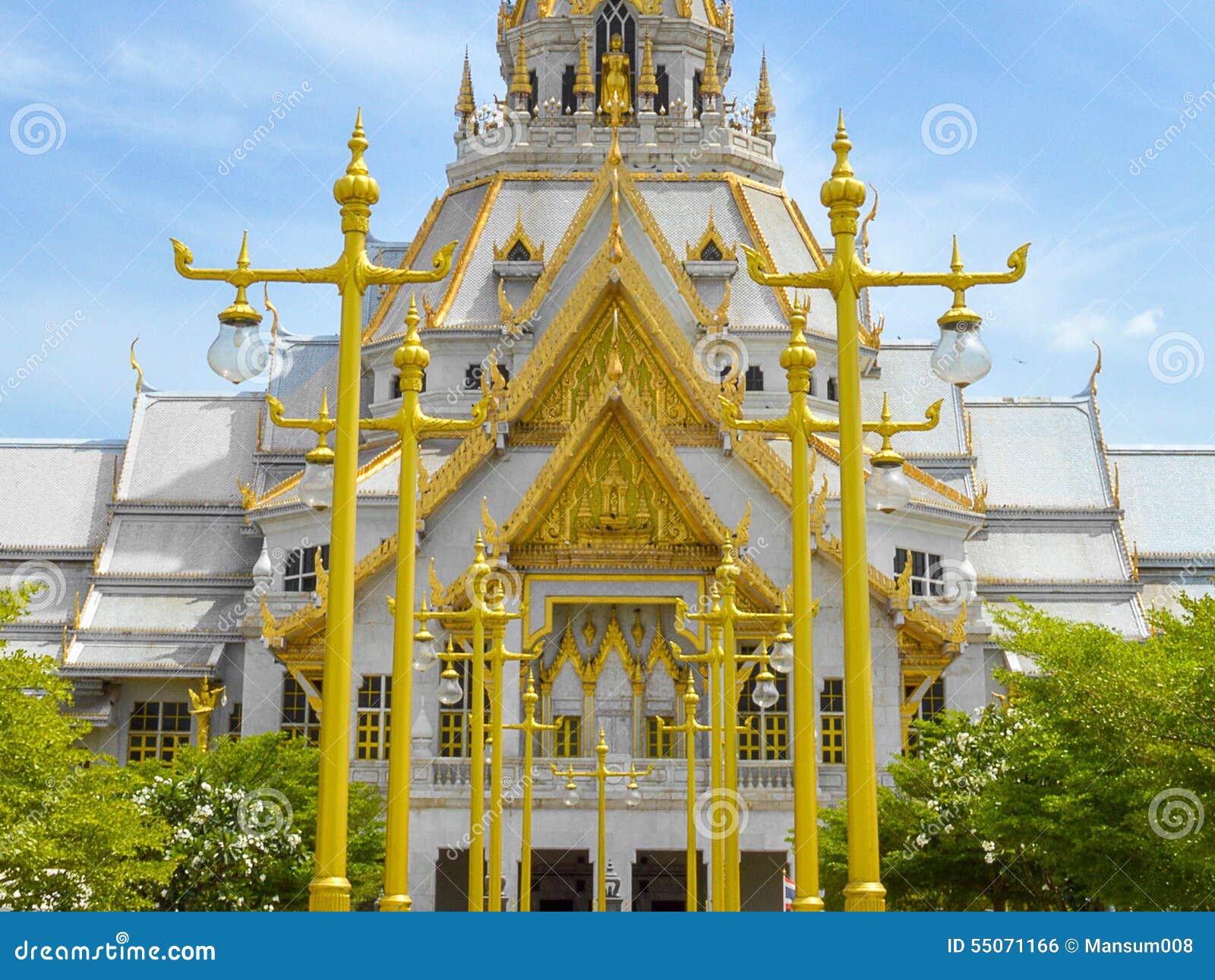 Sothon temple stock photo. Image of chachoengsao, concrete - 55071166