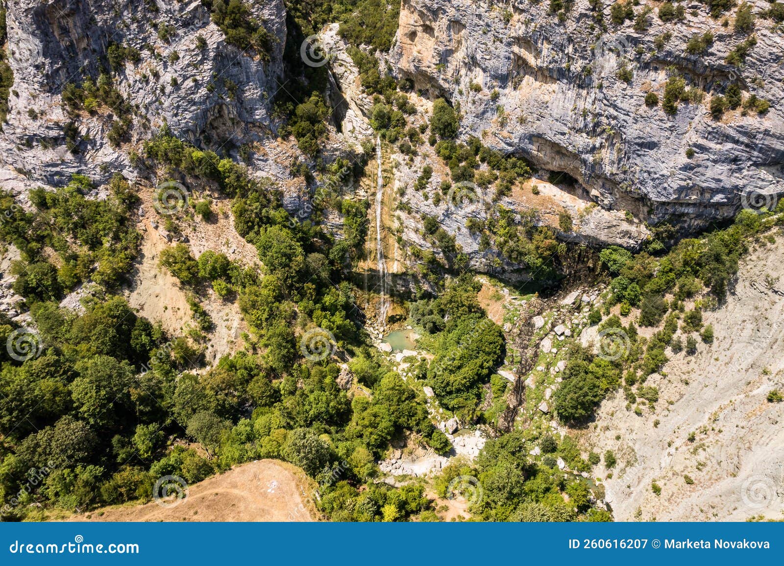 Sotira River with Waterfall in Summer 2022 Stock Image - Image of rock ...