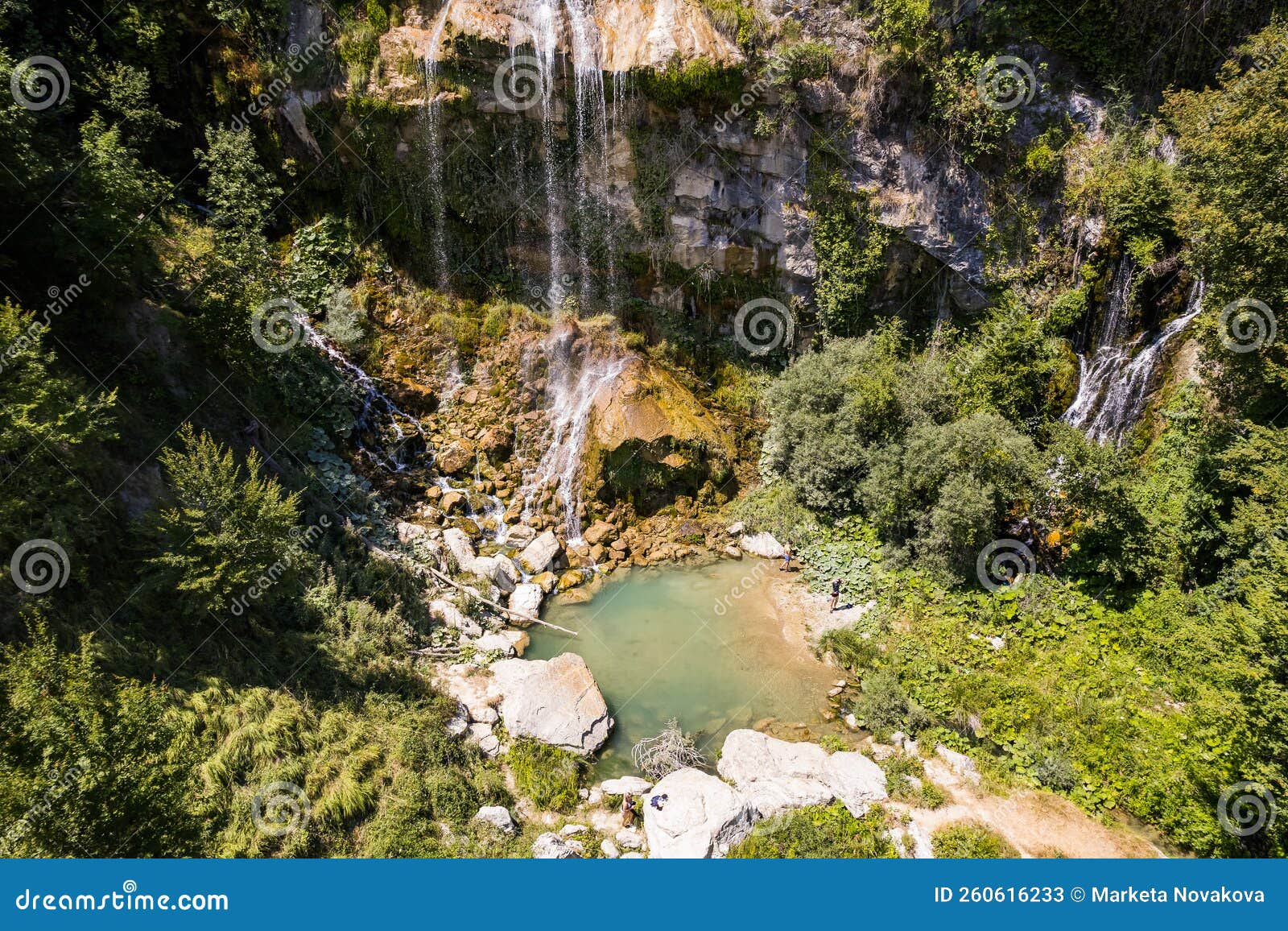 Sotira River with Waterfall in Summer 2022 Stock Image - Image of ...