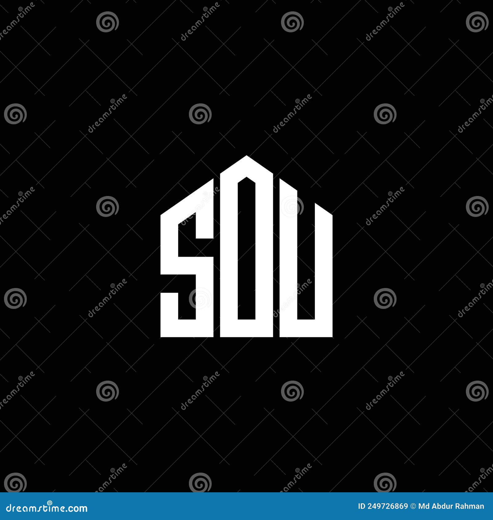 SOU Letter Logo Design On BLACK Background. SOU Creative Initials ...