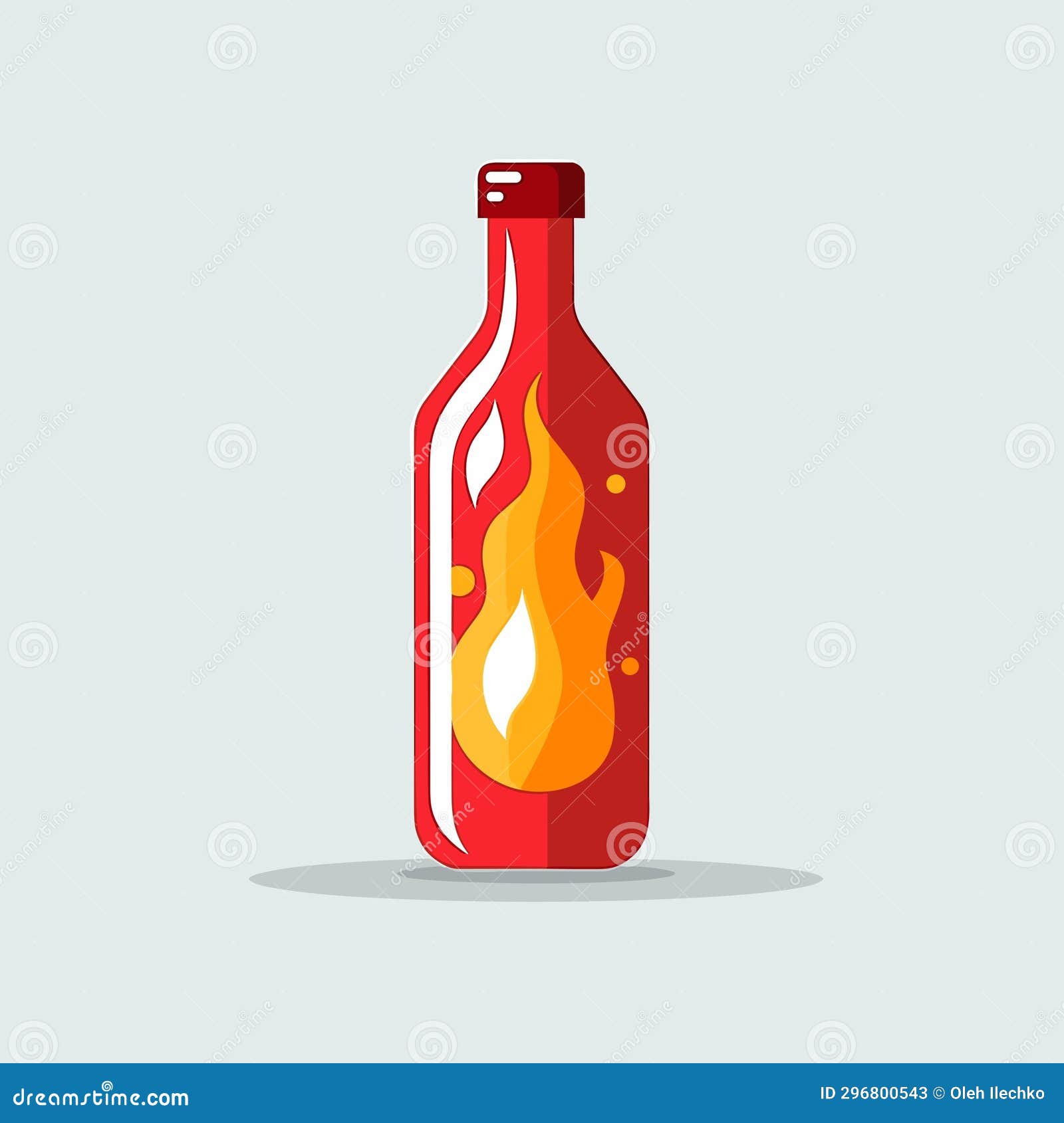 Souce Bottle in Flames Vector Flat Minimalistic Isolated Illustration ...