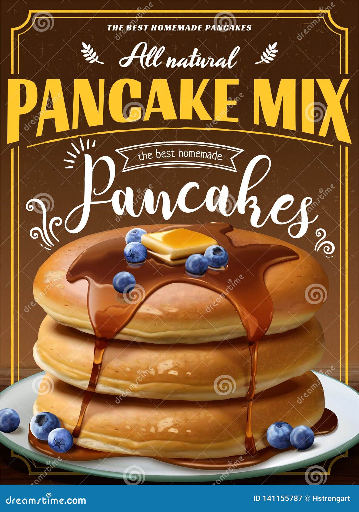 Souffle pancake mix ads stock vector. Illustration of pikelet - 141155787