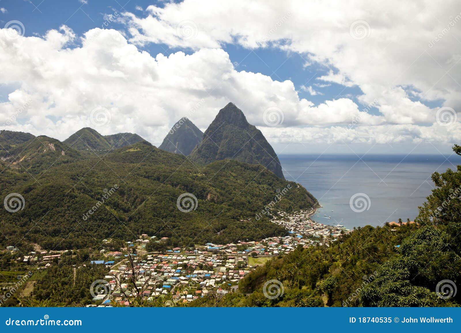 Soufriere, st lucia stock image. Image of island, slope - 18740535