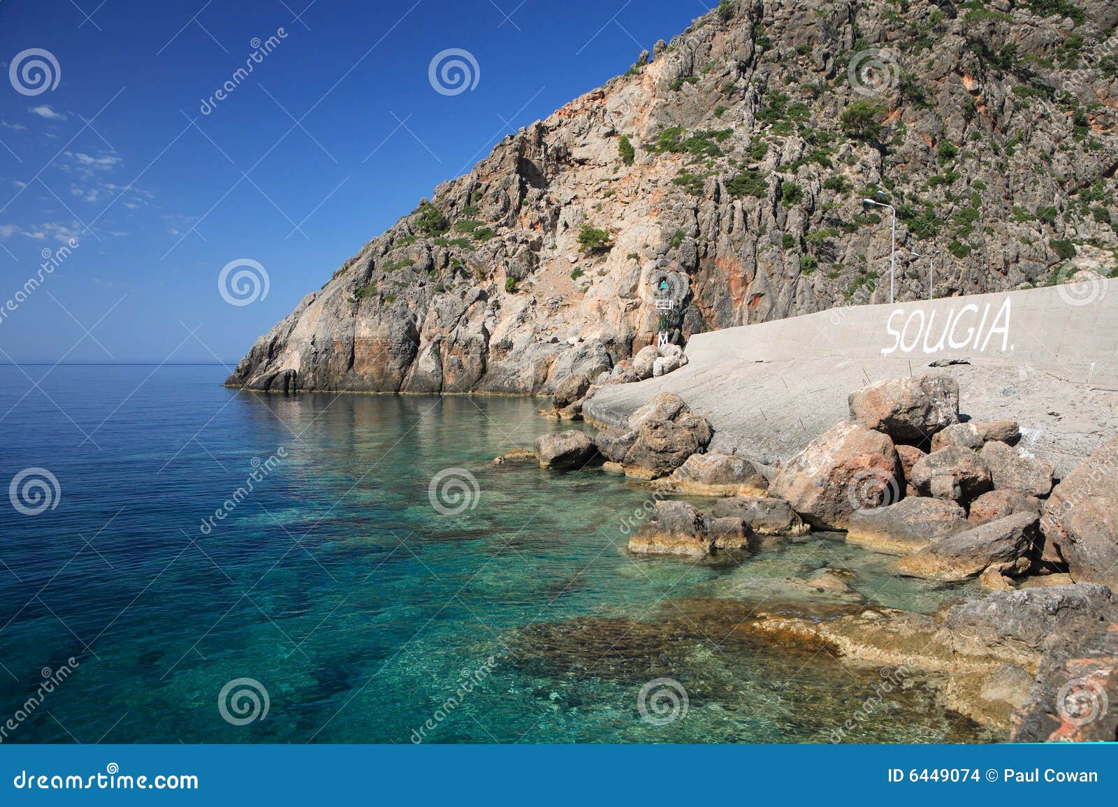 Sougia harbour Crete stock photo. Image of blue, greece - 6449074