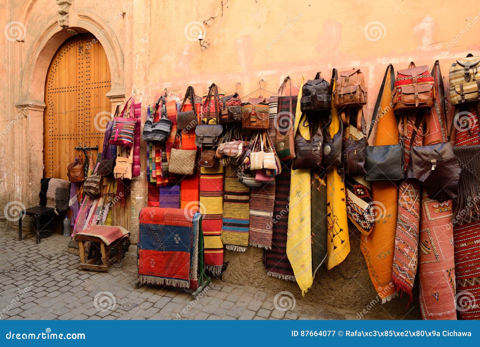 Souk Bazaar in the Moroccan Old Town - Medina Stock Image - Image of ...