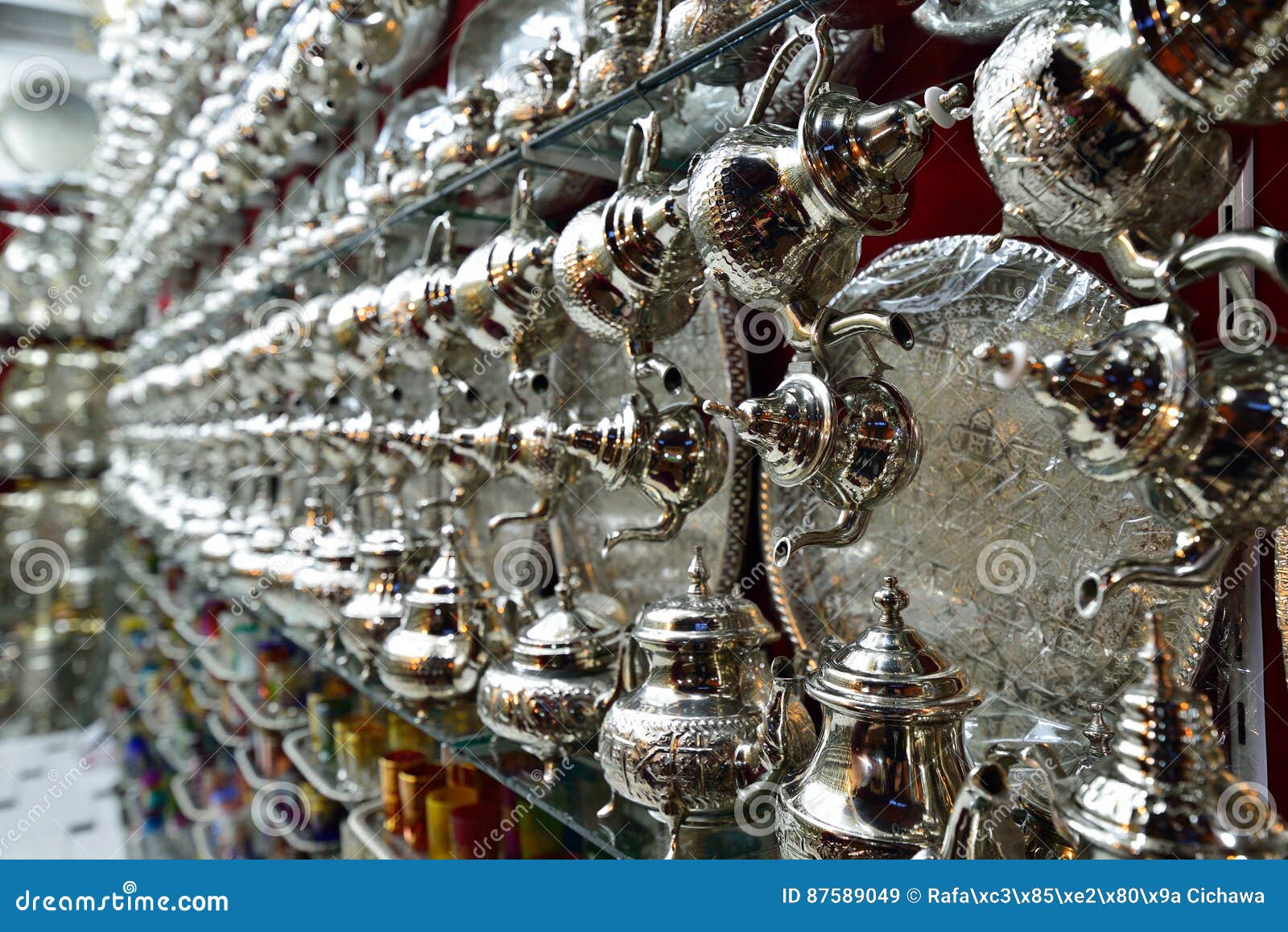 Souk Bazaar in the Moroccan Old Town - Medina Stock Image - Image of ...