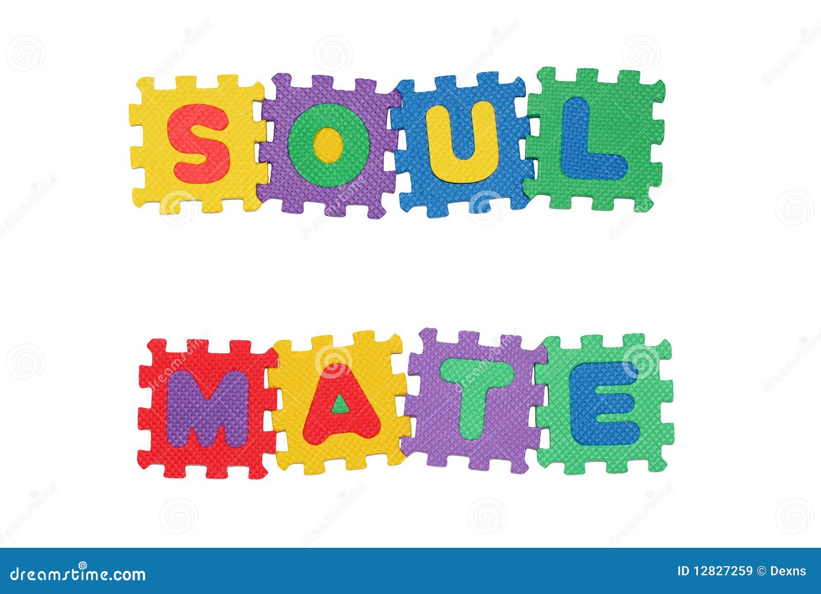 Soul Mate - Lettering On Watercolor Splash Background Cartoon Vector ...