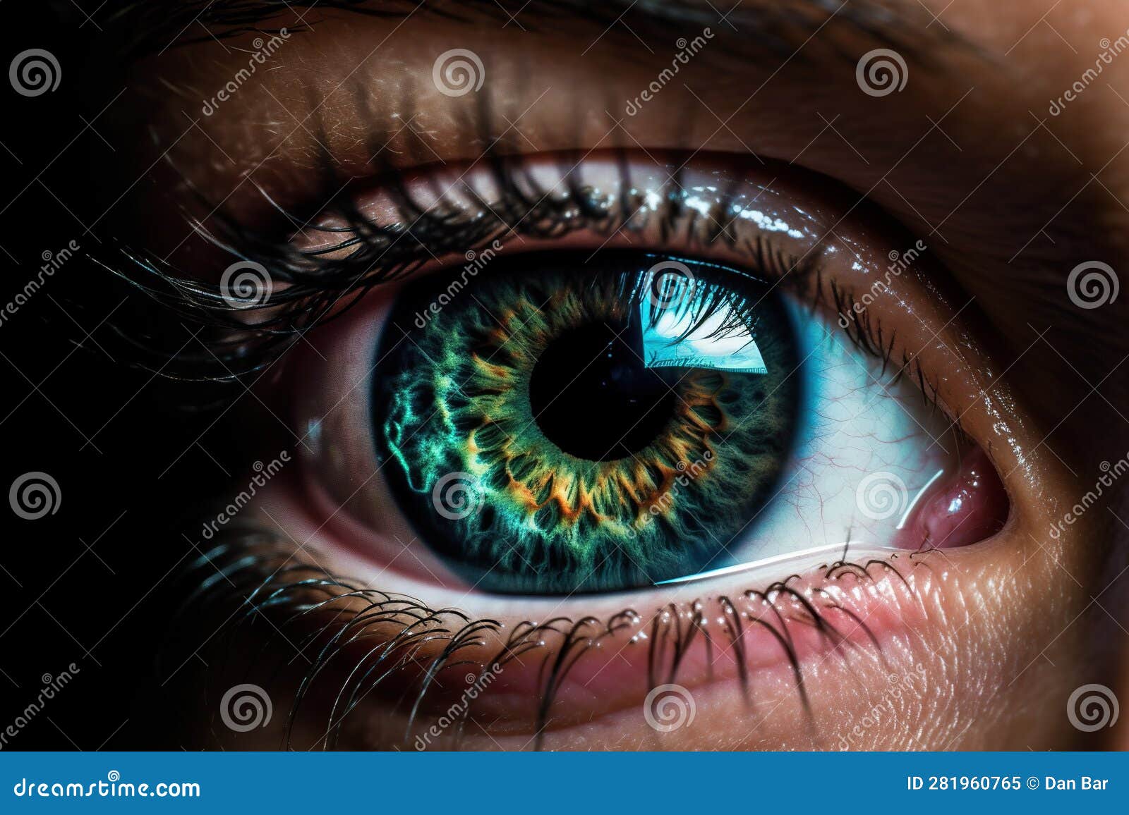 Macro Close-Up of Human Eye. Generative AI Stock Illustration ...