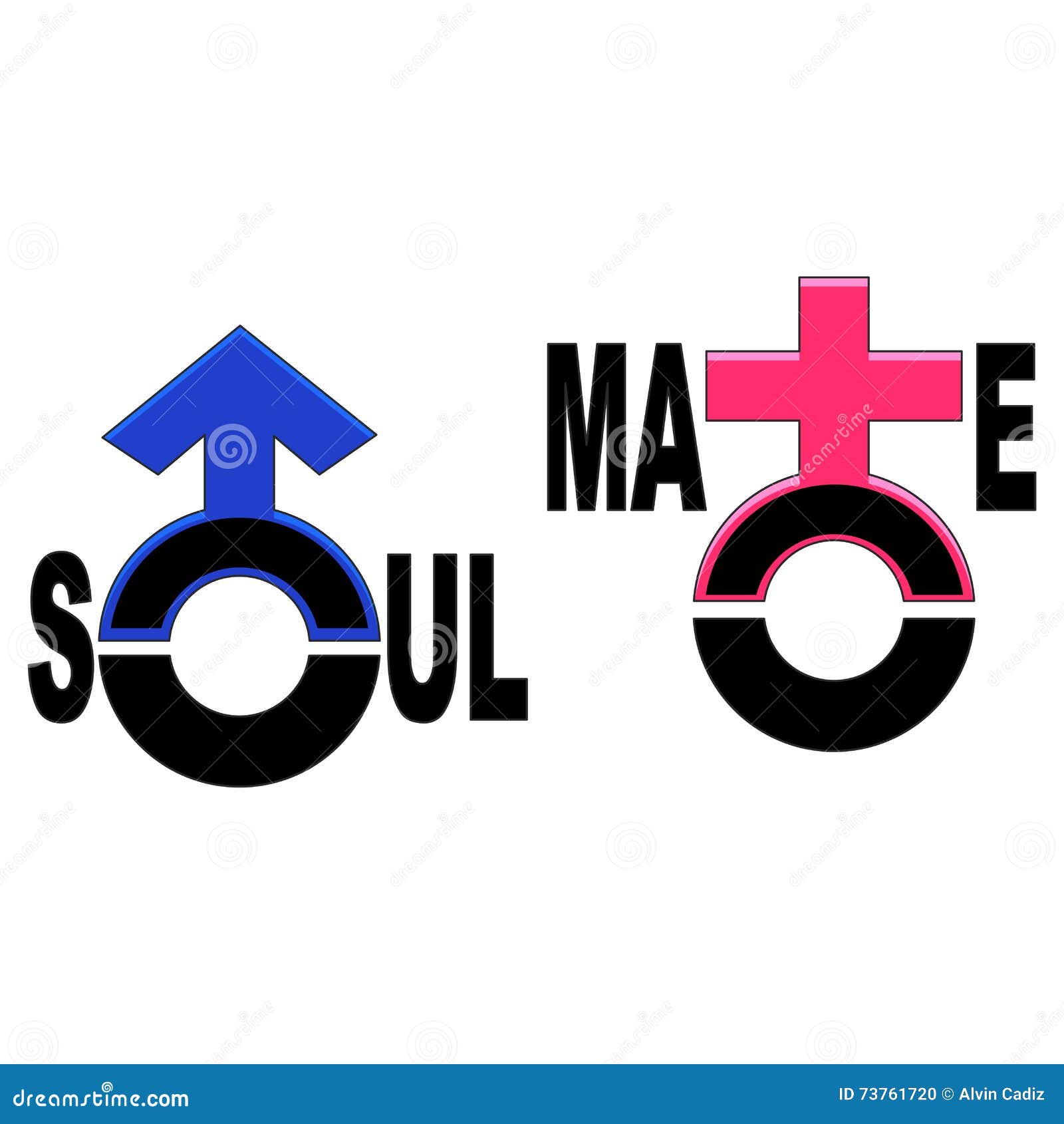 Soulmate Symbol stock vector. Illustration of isolated - 73761720