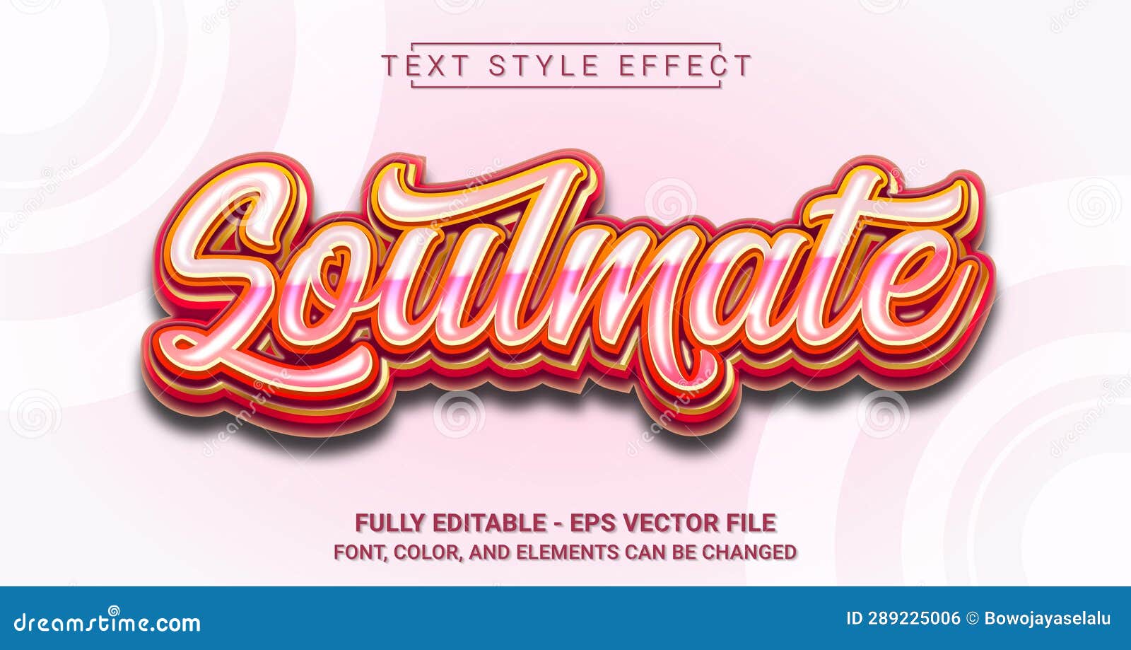 Soulmate Text Style Effect. Editable Graphic Text Template Stock ...