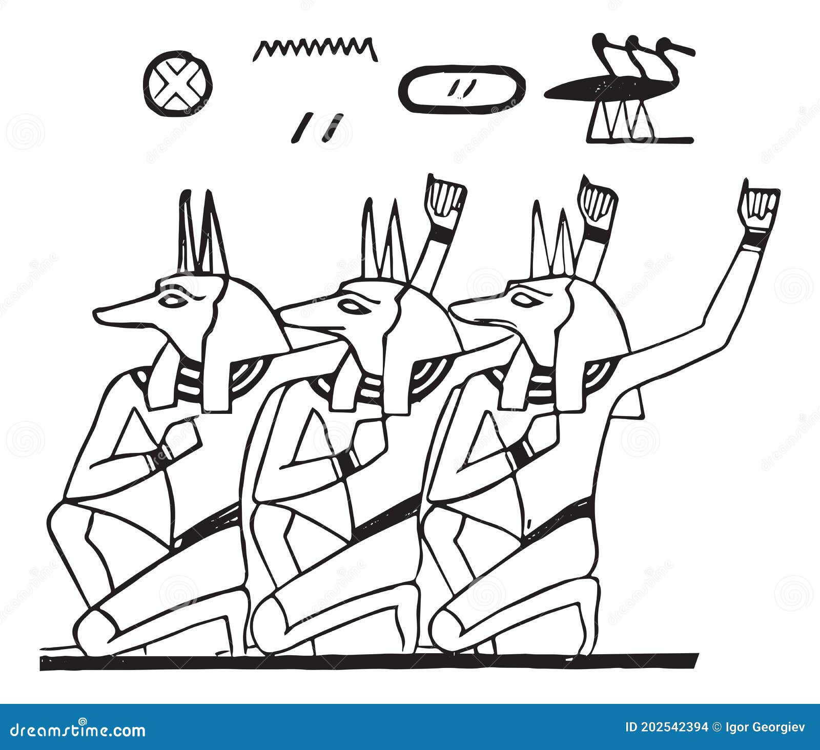 Souls of Buto and Meni. Set of Egypt Labels and Elements. Vector Set ...