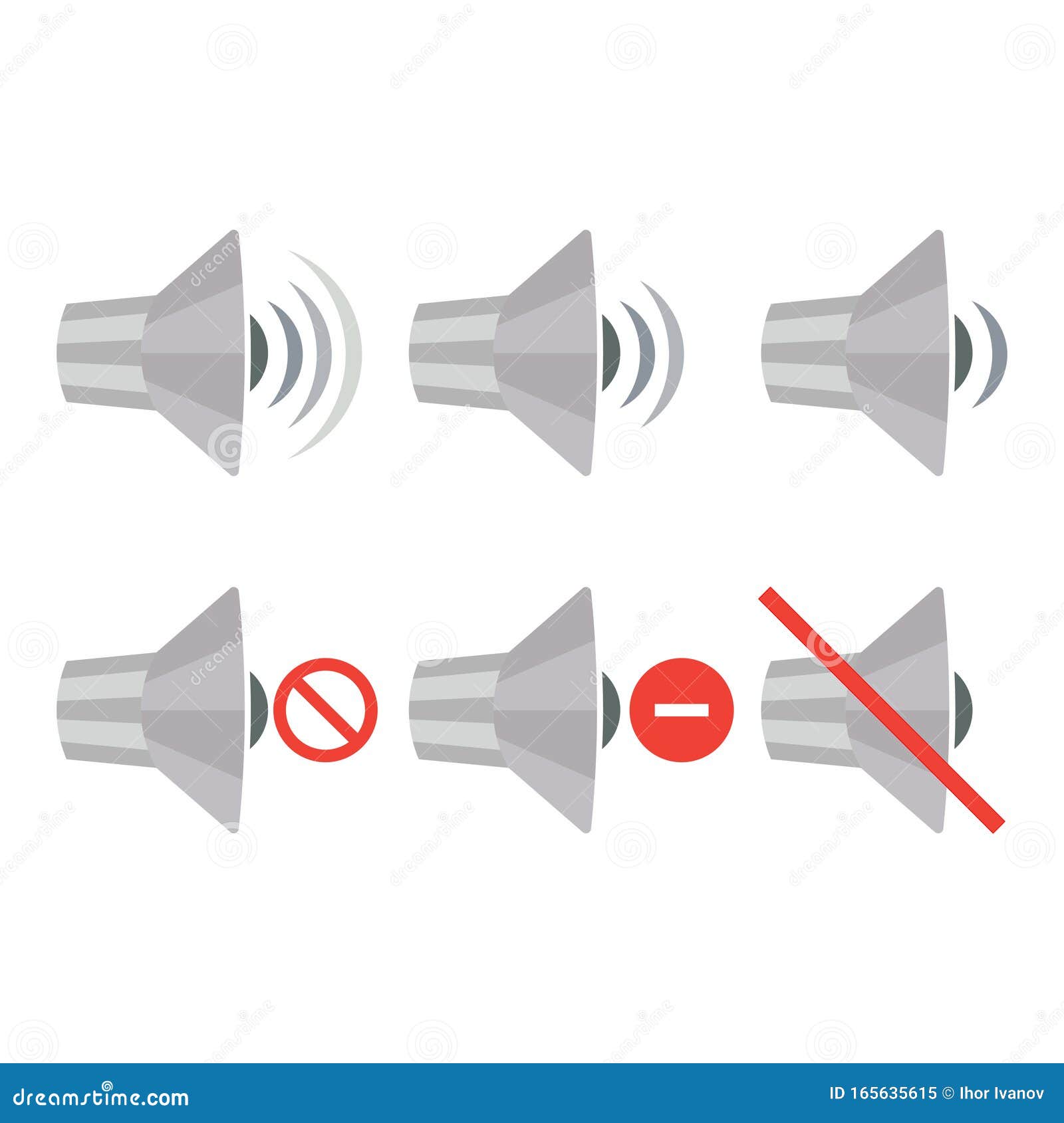 Sound Adjustment, Signal Volume, Increase Decrease or Mute, Music Megaphone Sign Stock Vector ...