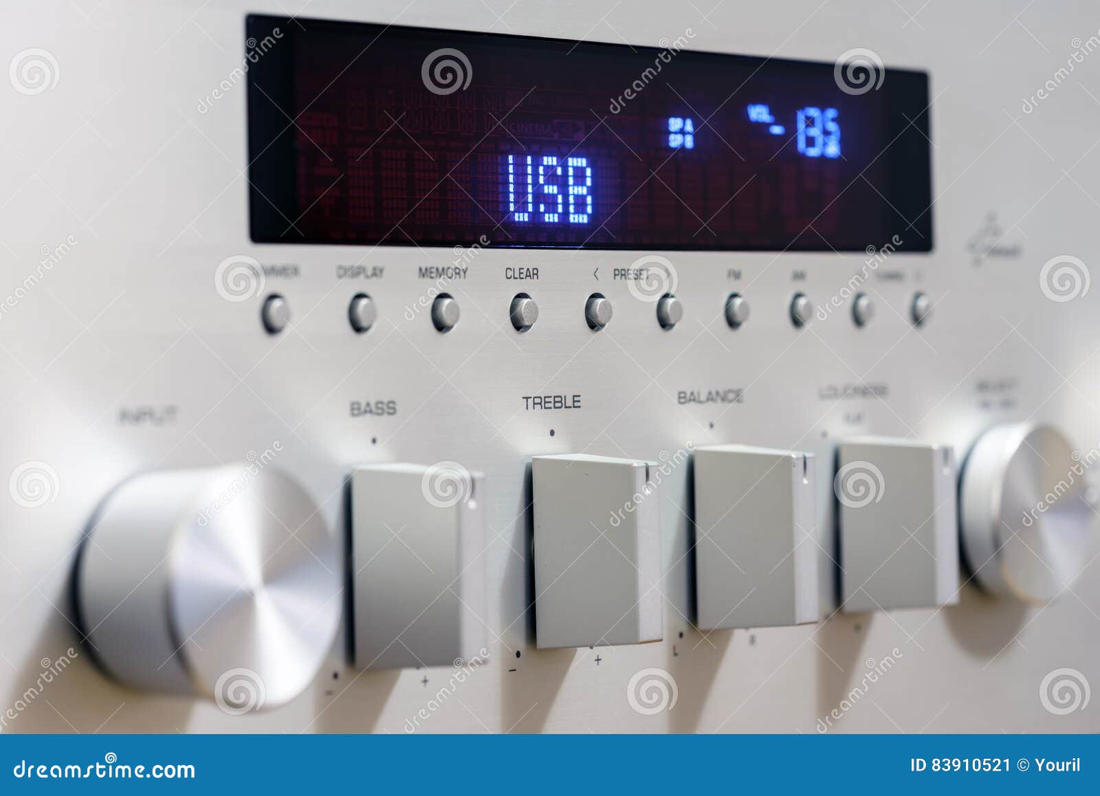 Sound Amplifier Receiver Front Panel Stock Image - Image of elegance ...