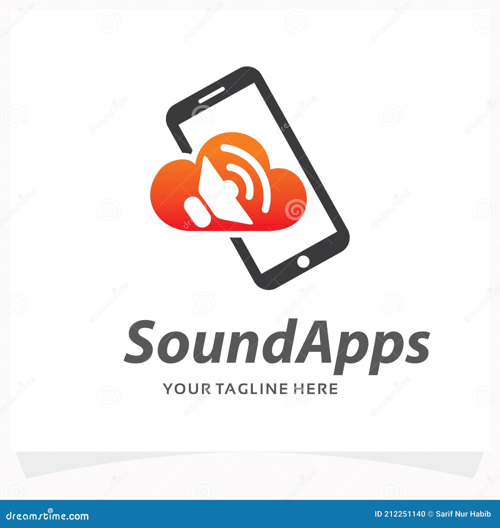 Sound Application Logo Design Template Stock Vector - Illustration of ...