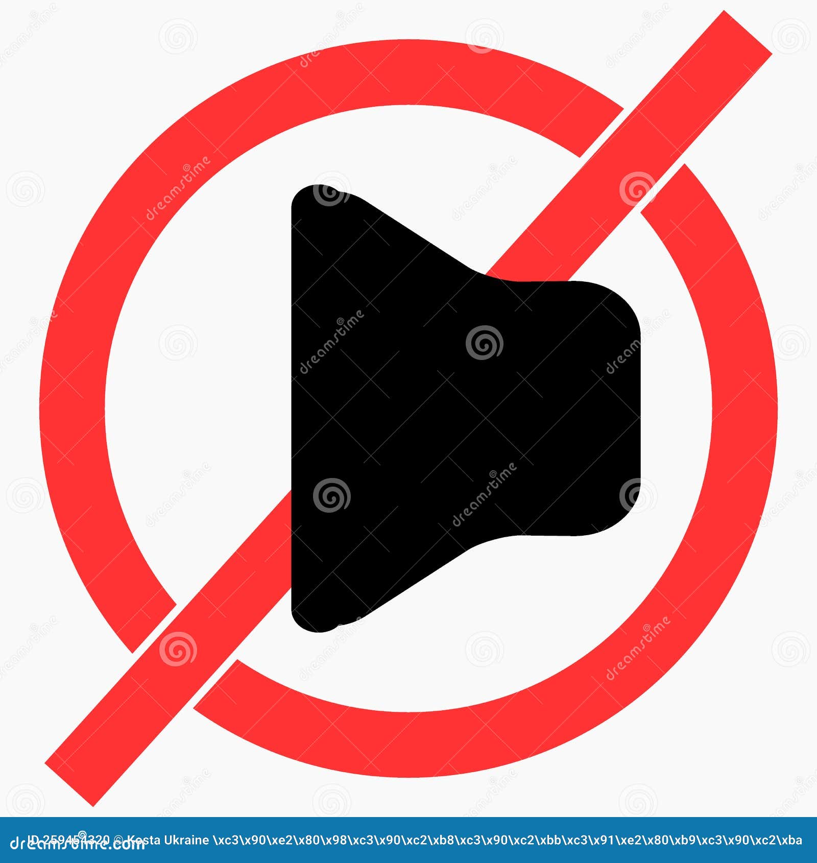 Sound ban stock illustration. Illustration of flat, graphic - 259454320