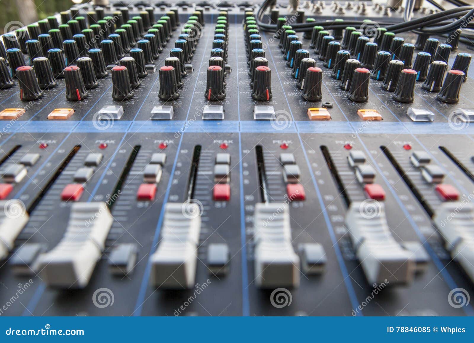 Sound Board Closeup for Outside Live Performance Stock Image - Image of ...