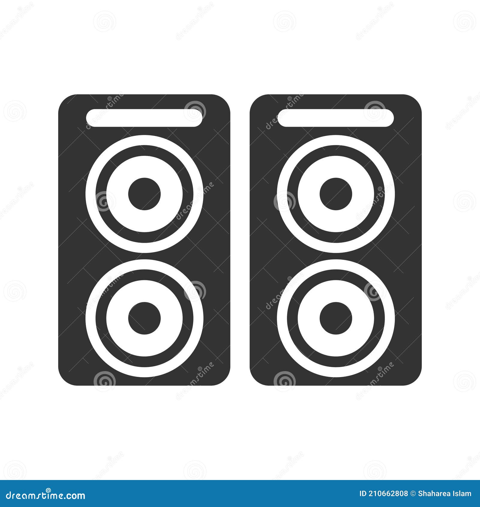 Sound box icon stock vector. Illustration of symbol - 210662808