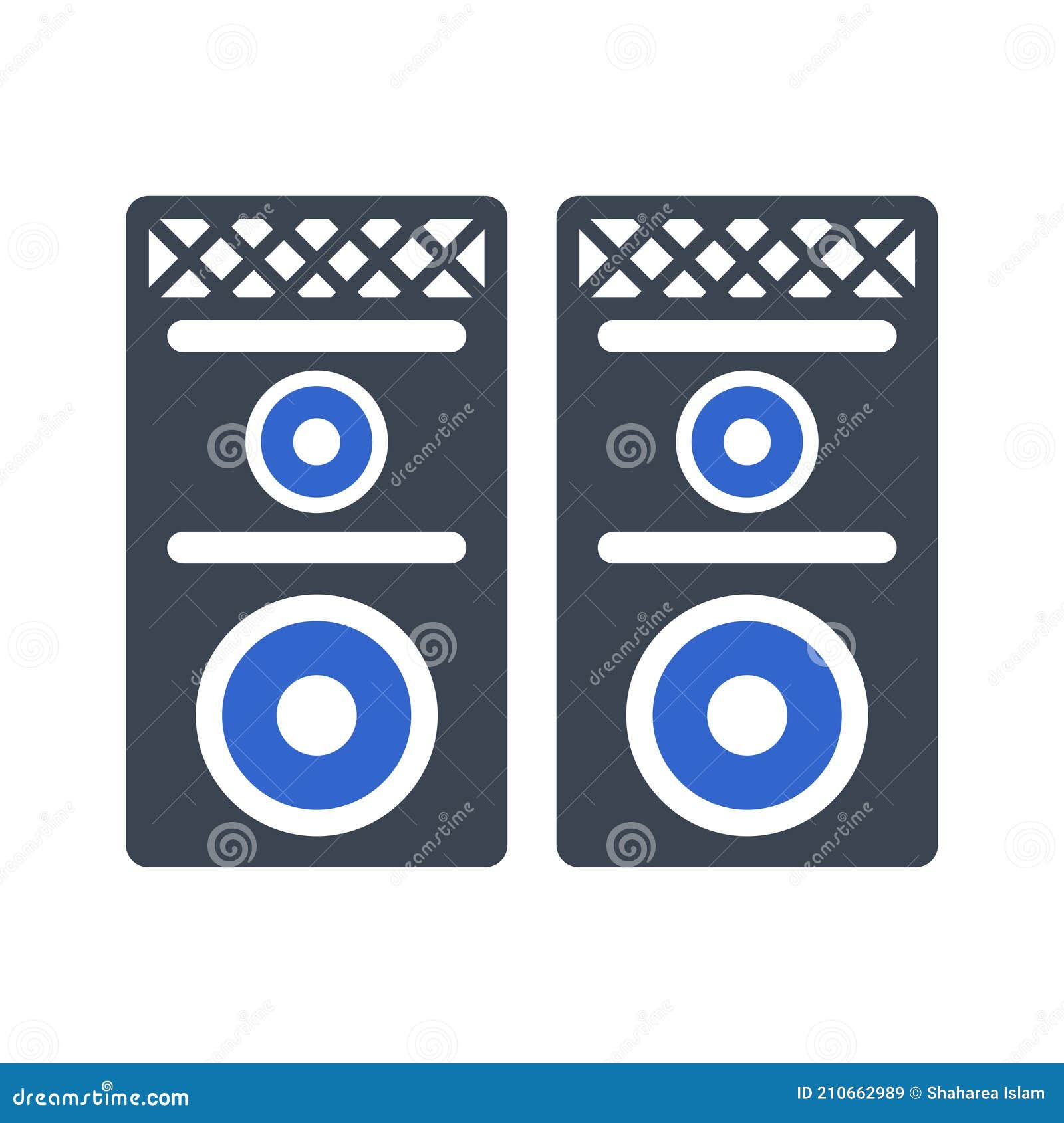 Sound box icon stock vector. Illustration of symbol - 210662989