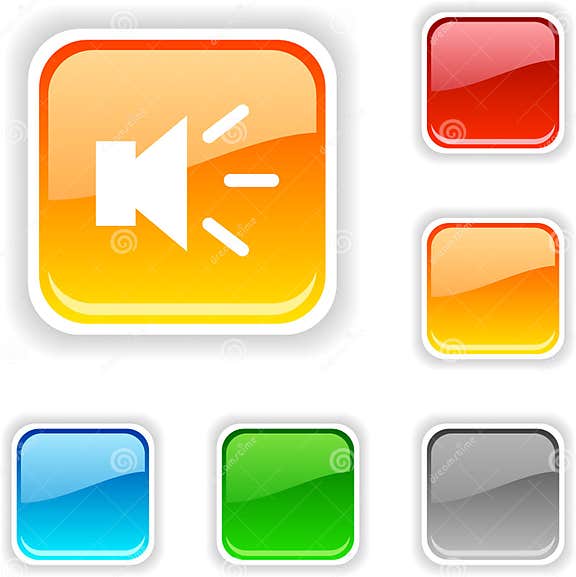 Sound button. stock vector. Illustration of music, blue - 11399778