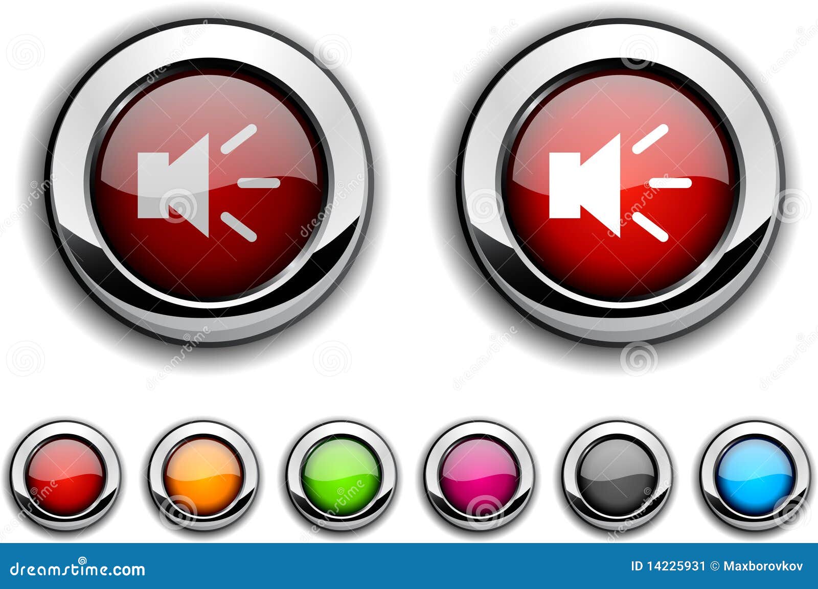 Sound button. stock vector. Illustration of blue, magenta - 14225931