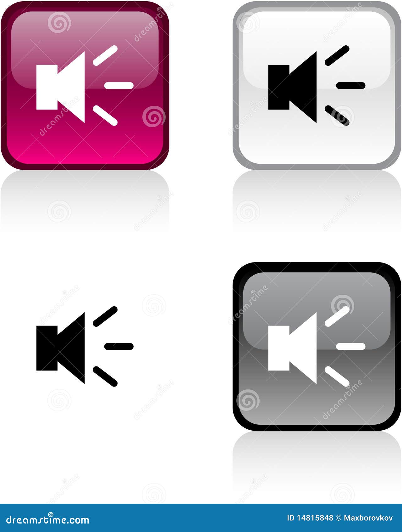 Sound button. stock vector. Illustration of black, original - 14815848