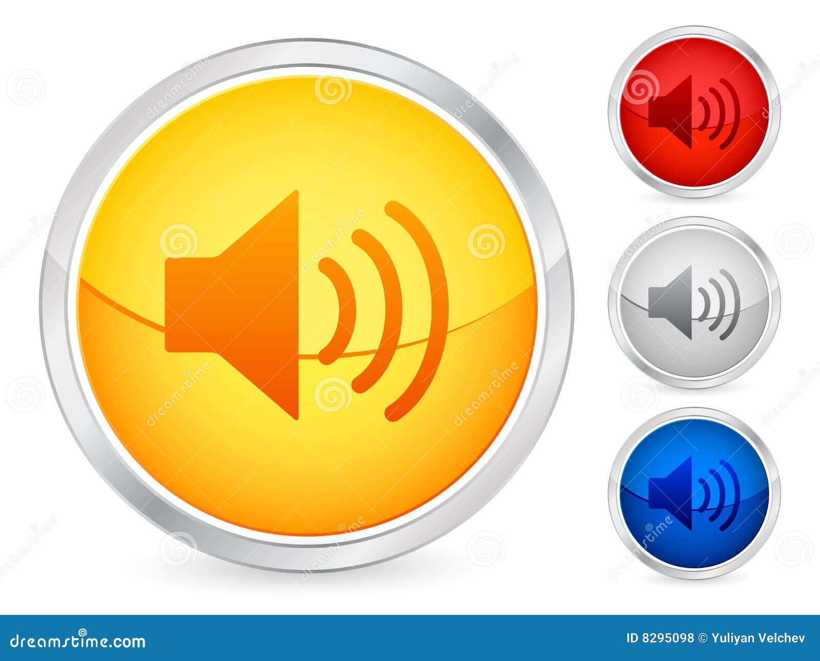 Sound button stock vector. Illustration of shadow, yellow - 8295098