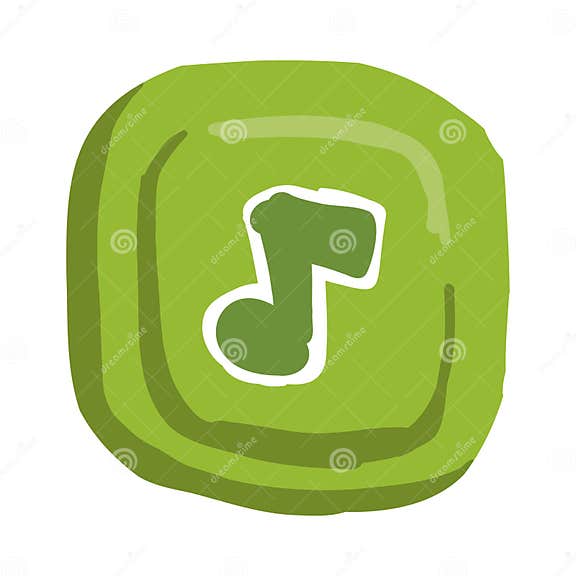 Sound Button in Cartoon Doodle Style, Mobile App Asset, Game Ui Button Stock Illustration ...