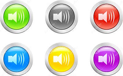 Sound button. [Vector] stock vector. Illustration of circle - 3529818
