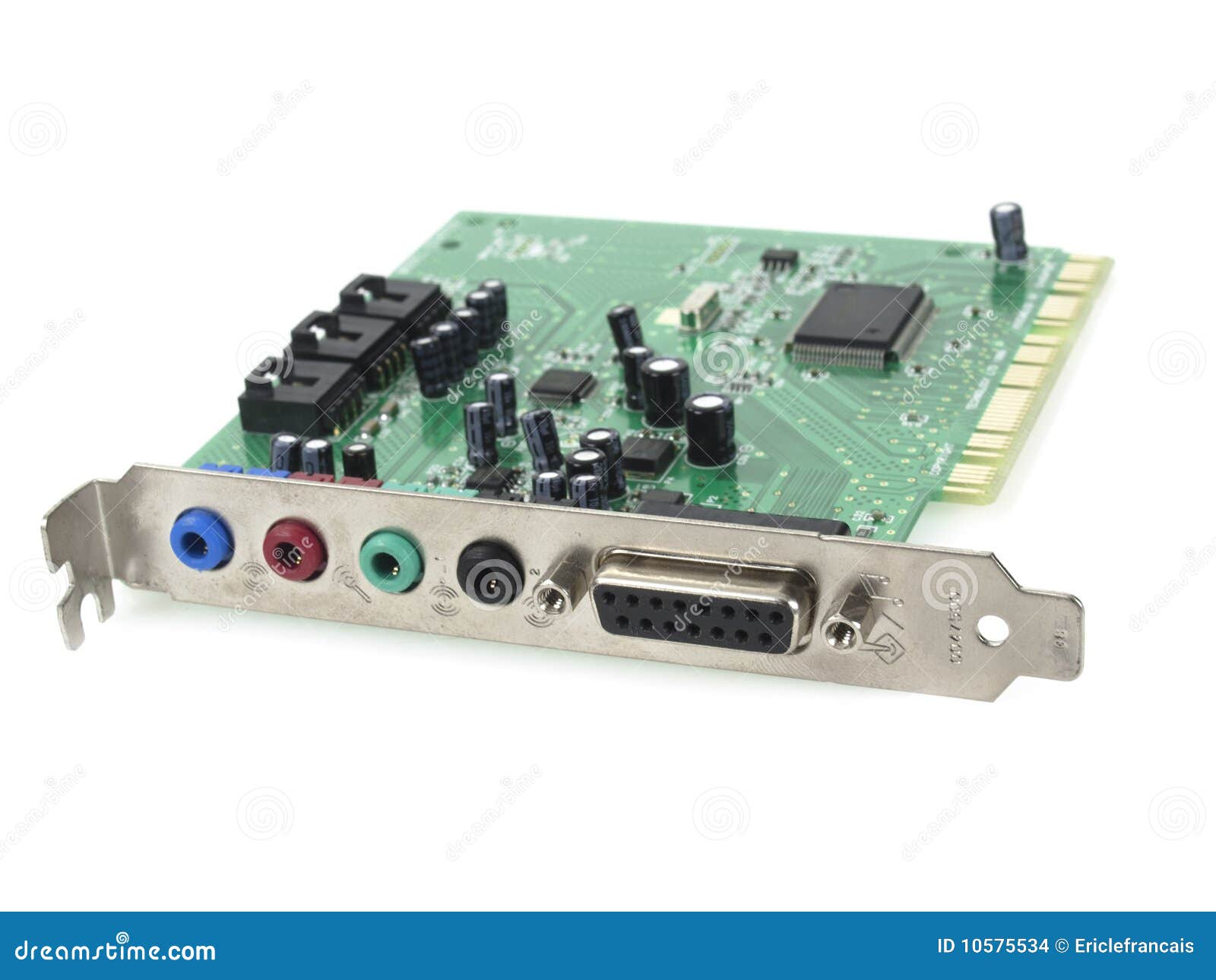 Sound card stock photo. Image of macro, output, soundboard - 10575534