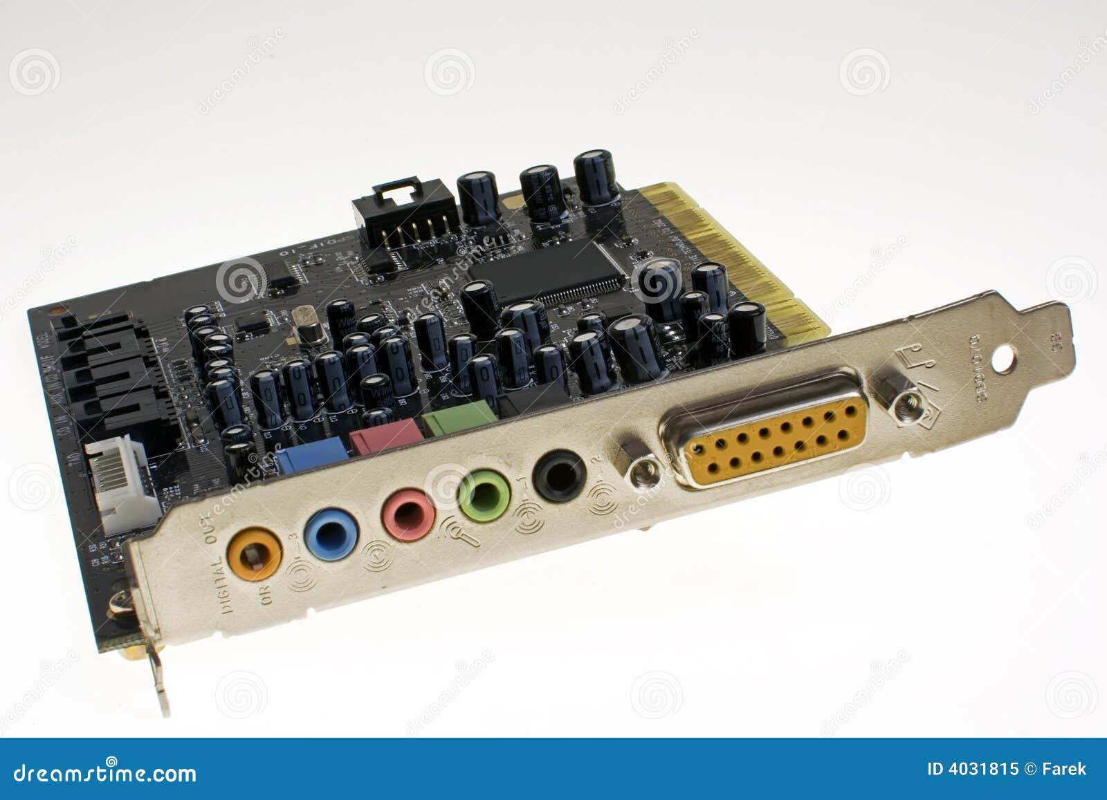 Sound card stock image. Image of connector, mini, input - 4031815