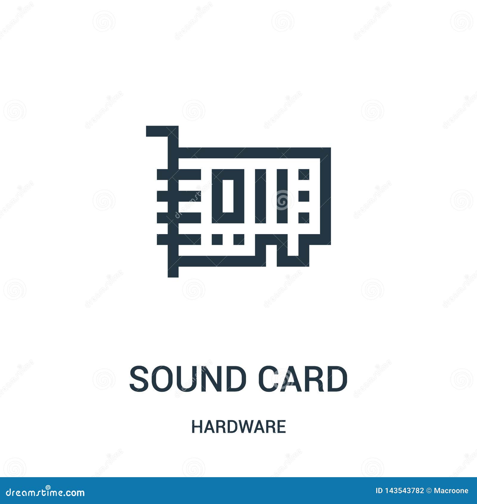 Sound Card Icon Vector from Hardware Collection. Thin Line Sound Card ...