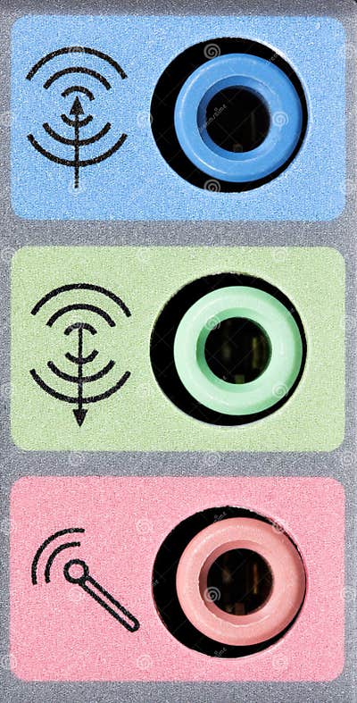 Sound Card Input and Output Ports Stock Image - Image of microphones ...