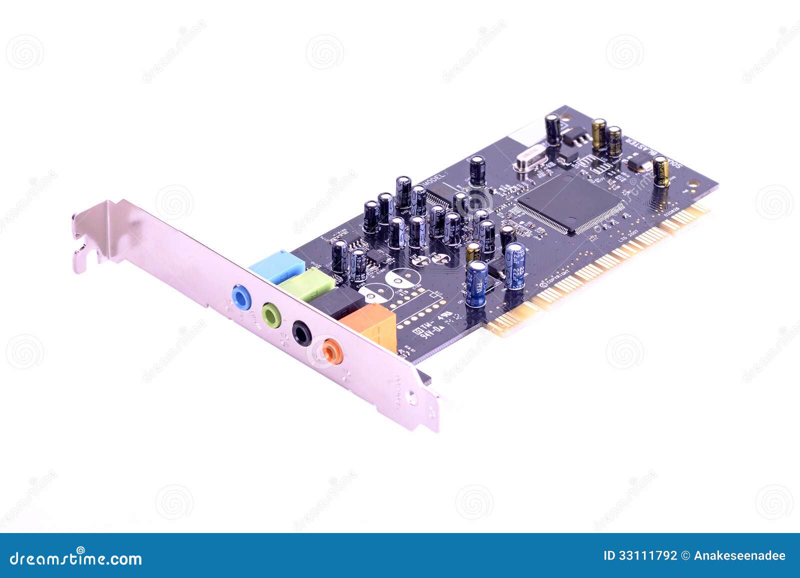 Sound card stock photo. Image of device, black, closeup - 33111792