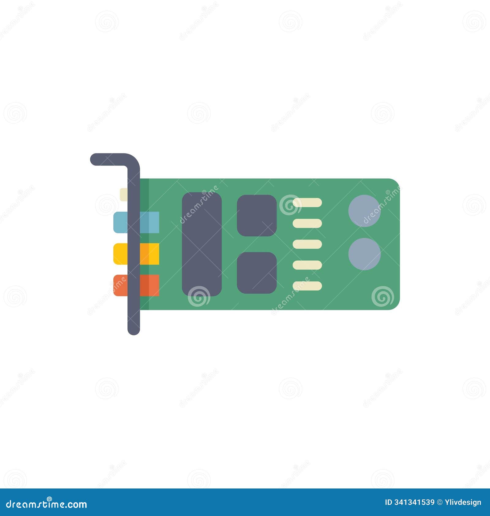 Sound Card Showing Input and Output Jacks Icon Stock Vector ...