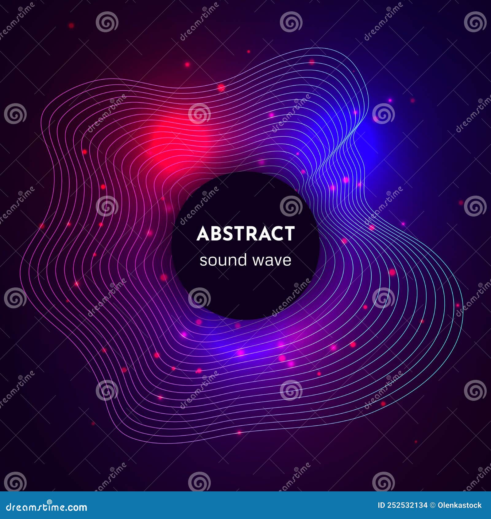 Sound Circular Wave with Light Effects Stock Vector - Illustration of ...