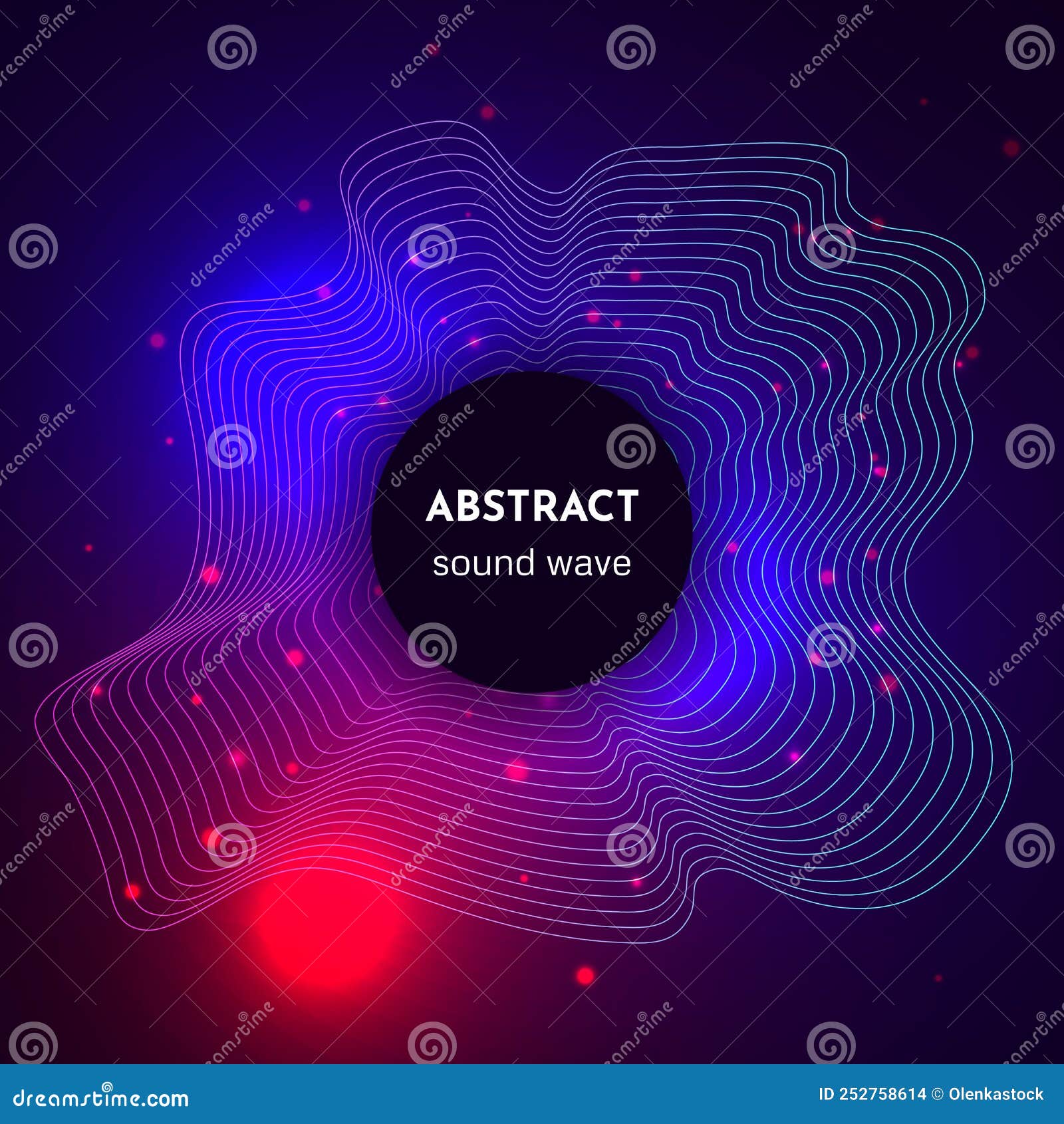 Sound Circular Wave with Light Effects Stock Vector - Illustration of ...