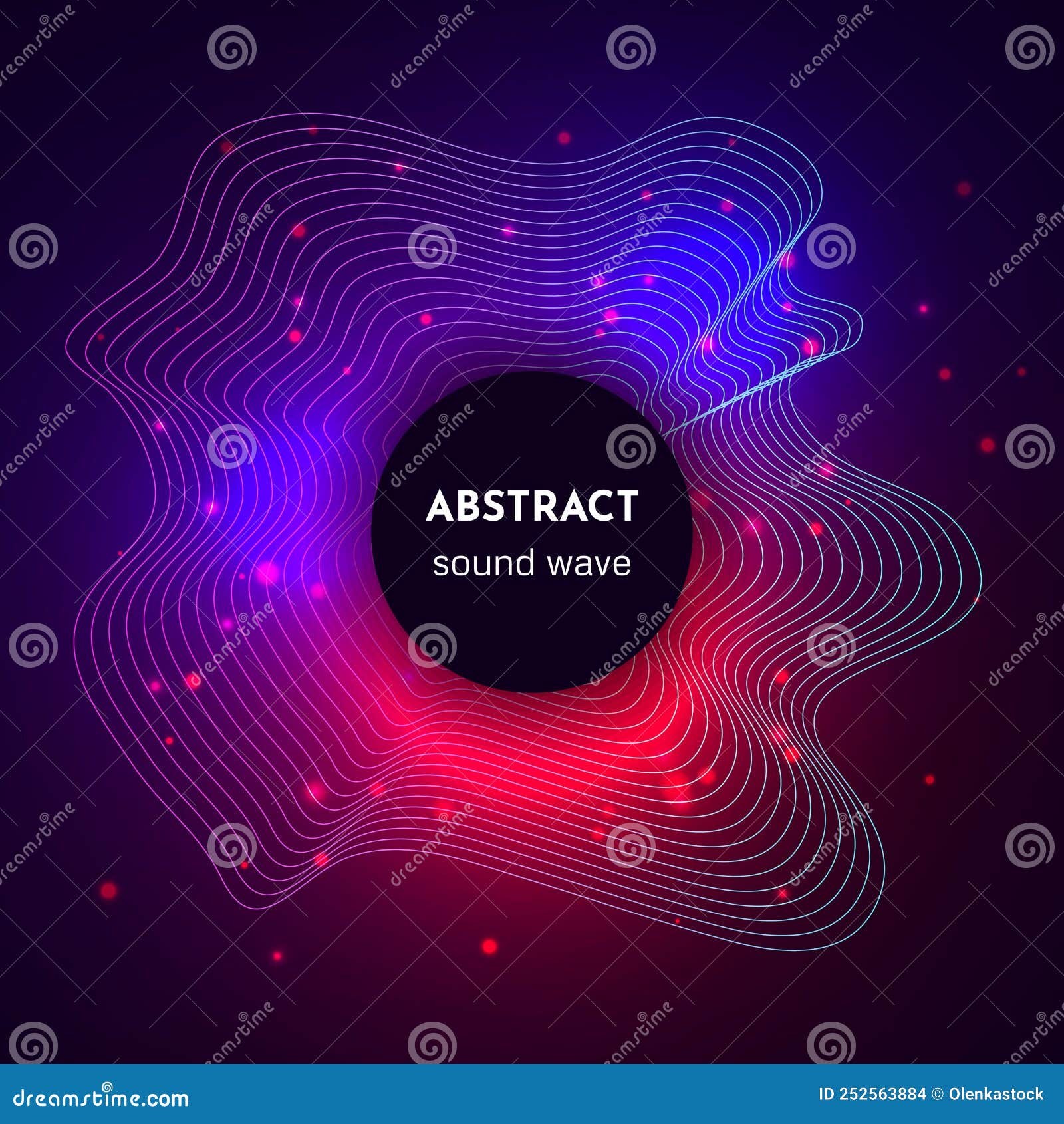 Sound Circular Wave with Light Effects Stock Vector - Illustration of ...