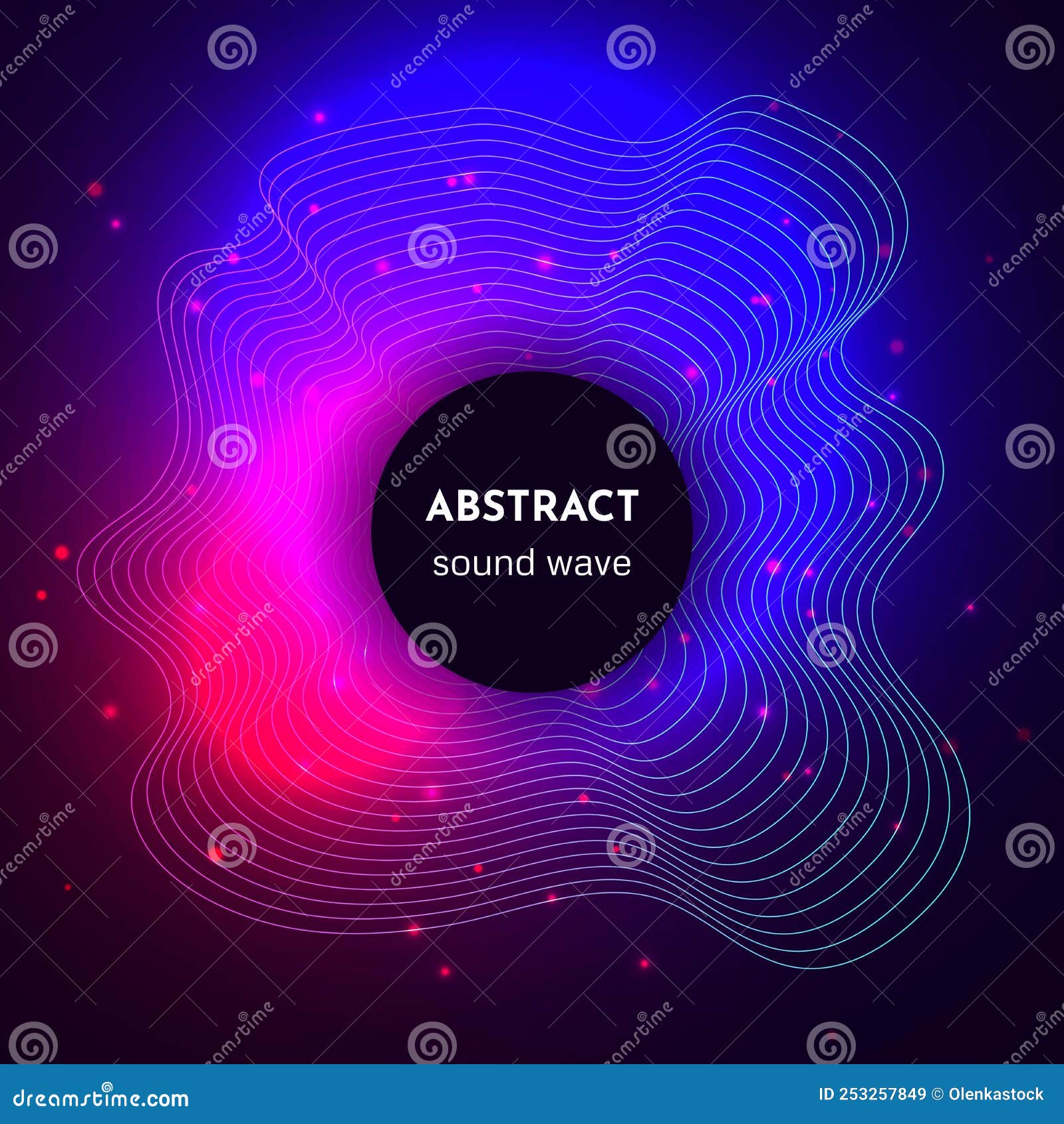 Sound Circular Wave with Light Effects Stock Vector - Illustration of ...