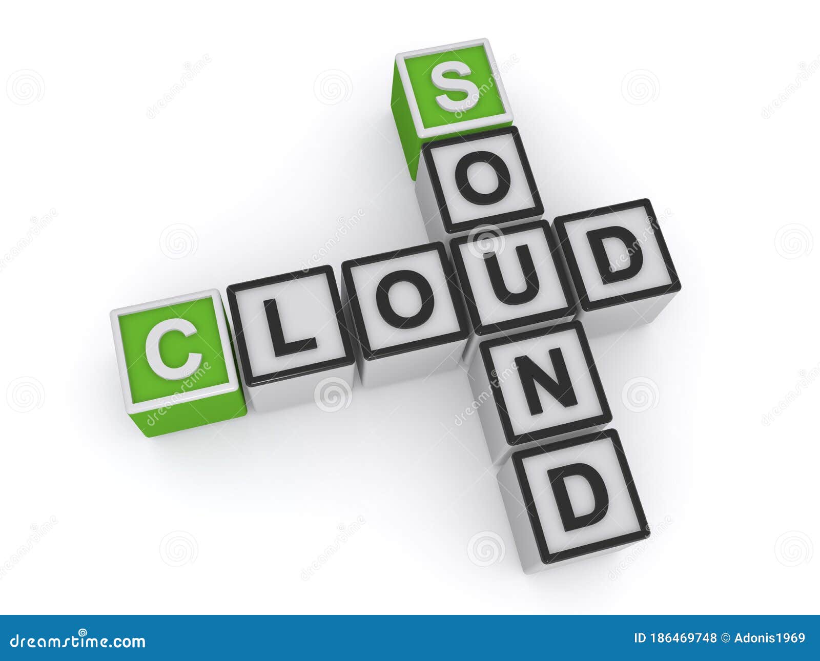 Sound Cloud Word Blocks Stock Photography | CartoonDealer.com #186469748