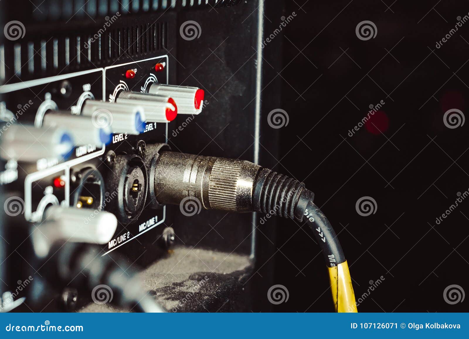 Sound Connectors Included in the Audio Mixer. Stock Image - Image of ...