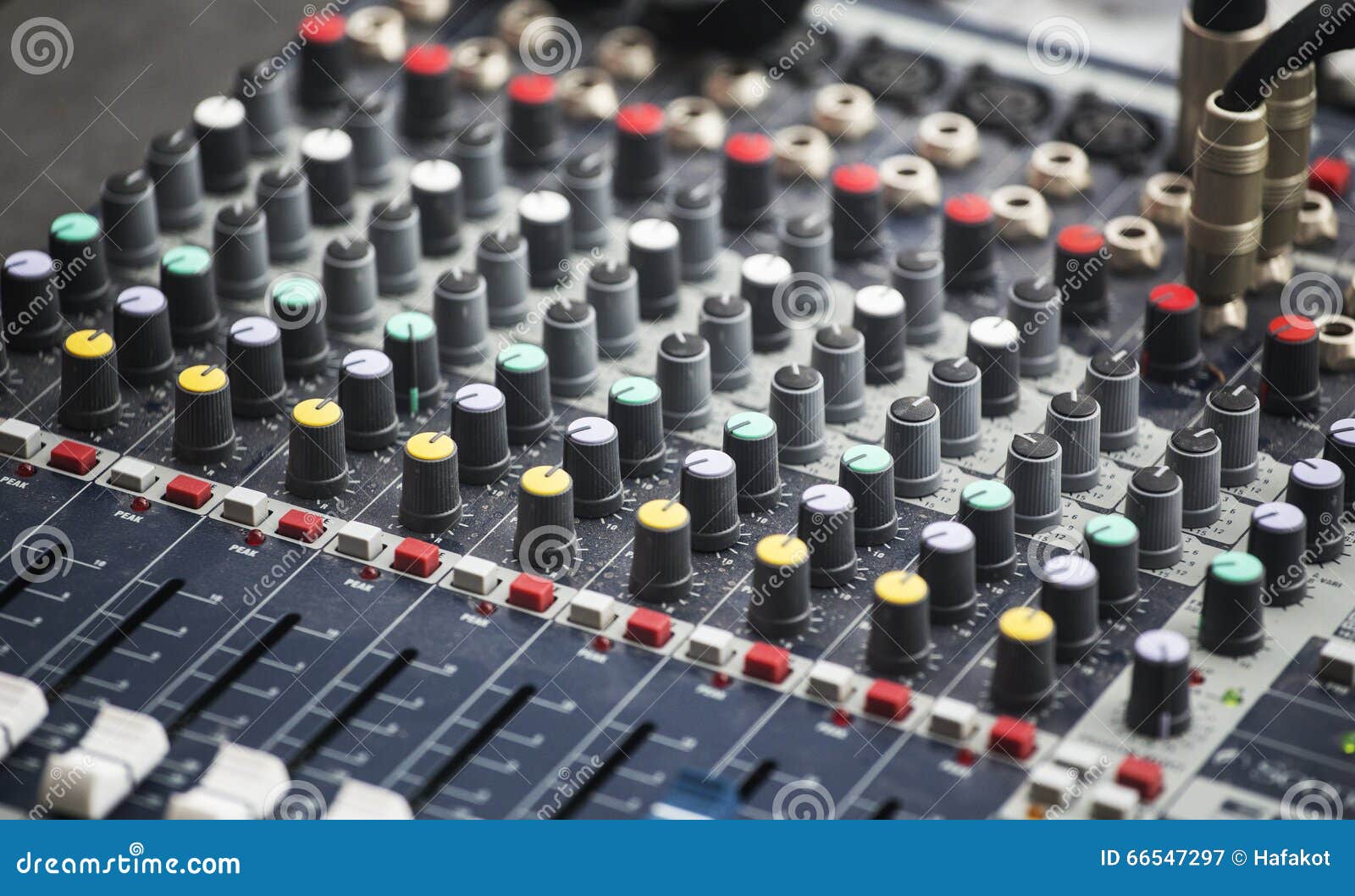 Sound Console with Colorful Equalizer Levels Dials Stock Image - Image ...