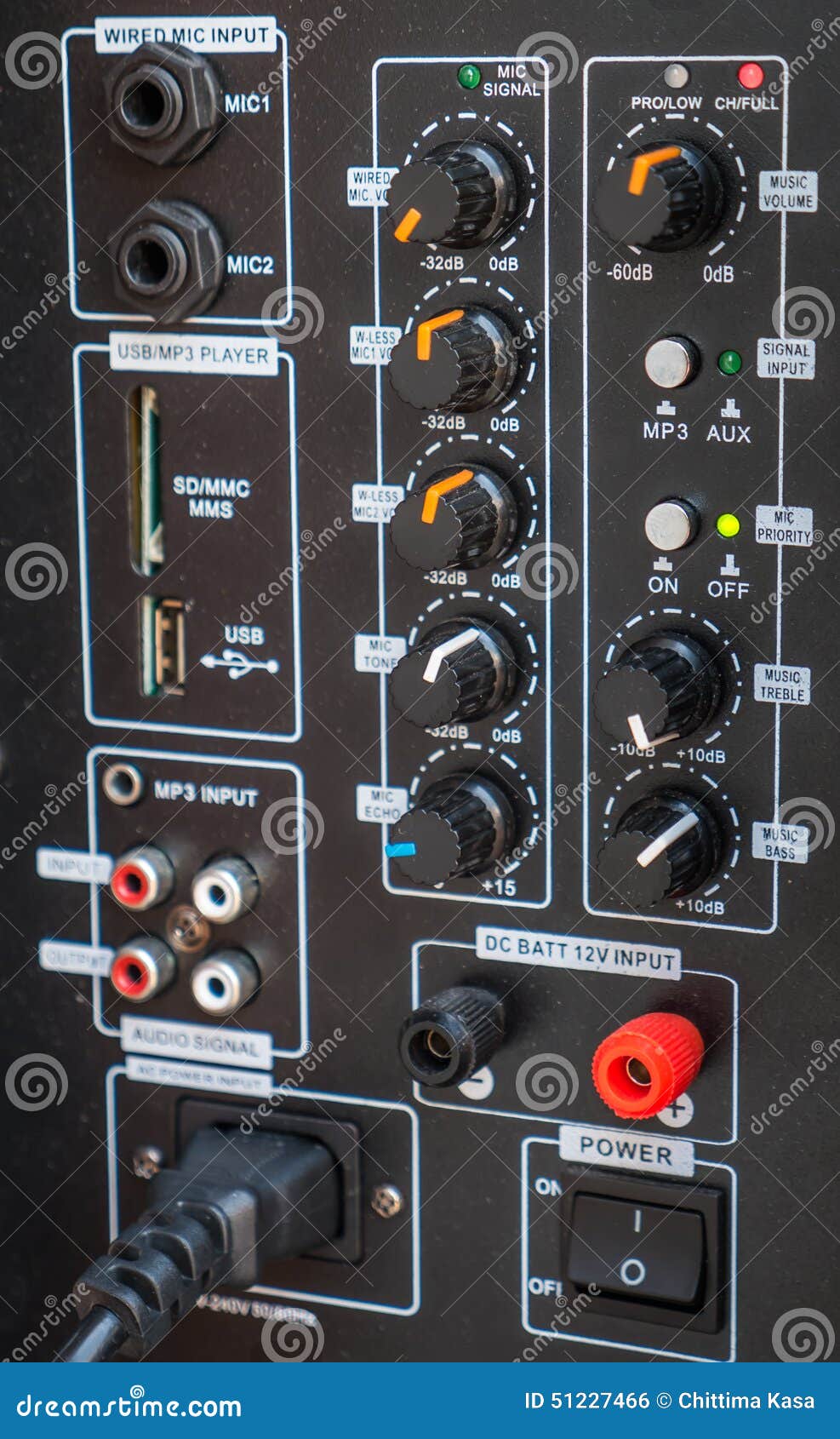 Sound control button stock photo. Image of entertainment - 51227466