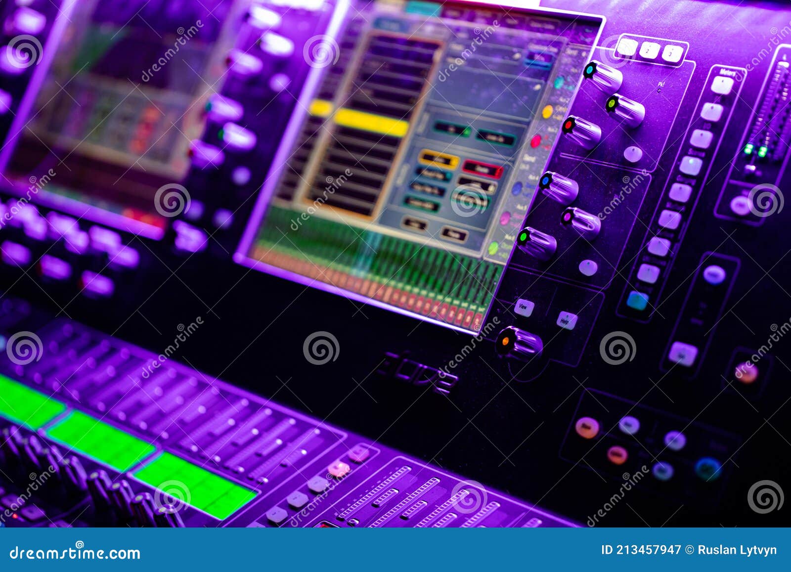 Sound control panel stock image. Image of operator, electronic - 213457947