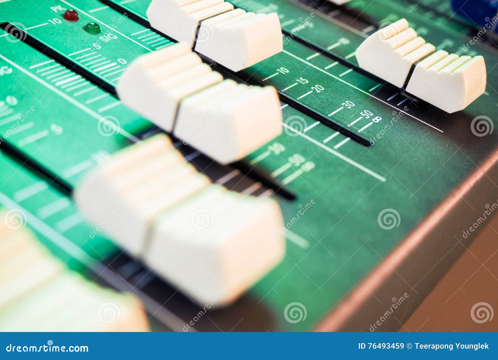 Sound Control Panel in the Control Room. Stock Image - Image of ...