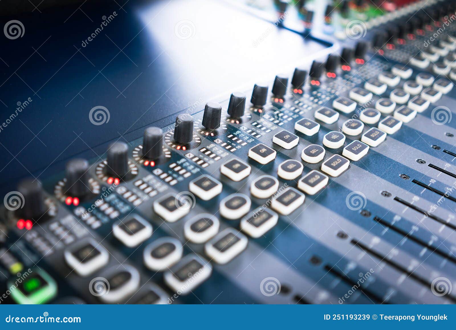 Sound Control Panel in the Control Room that Controls the Sound at the ...