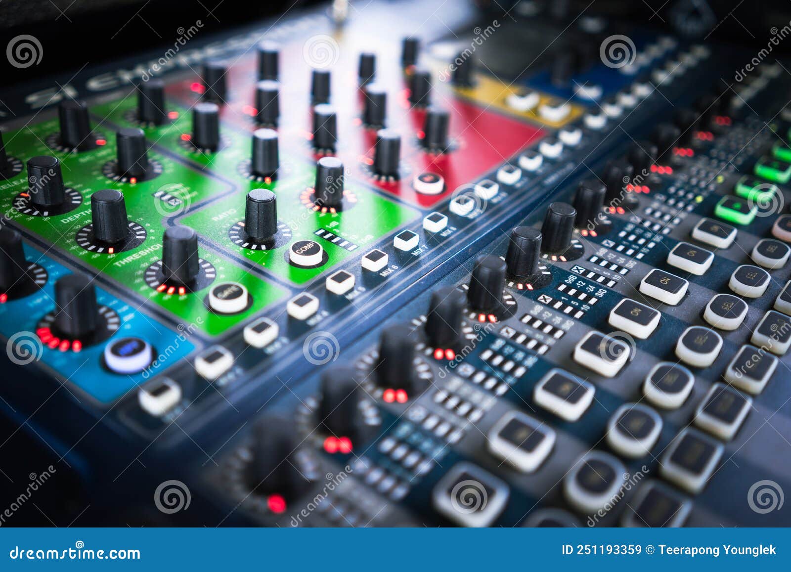Sound Control Panel in the Control Room that Controls the Sound at the ...