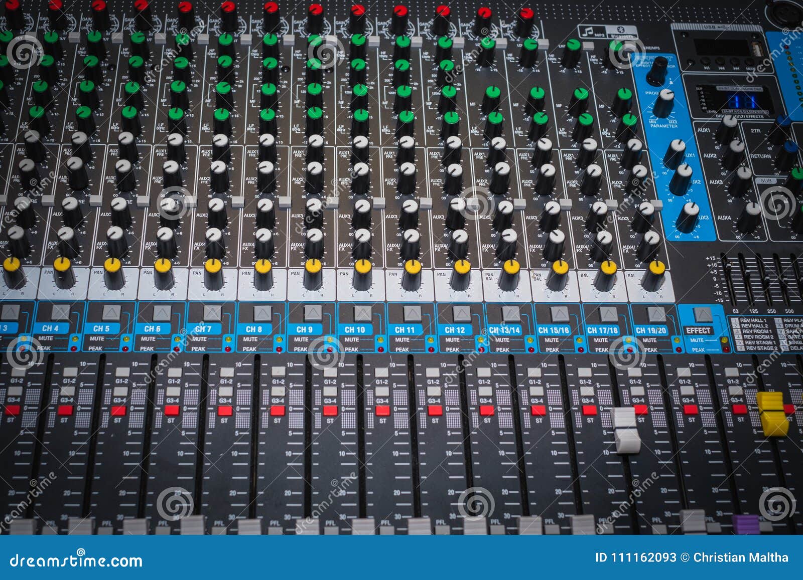 Sound Control Panel or Mixing Console. Stock Image - Image of adjust ...