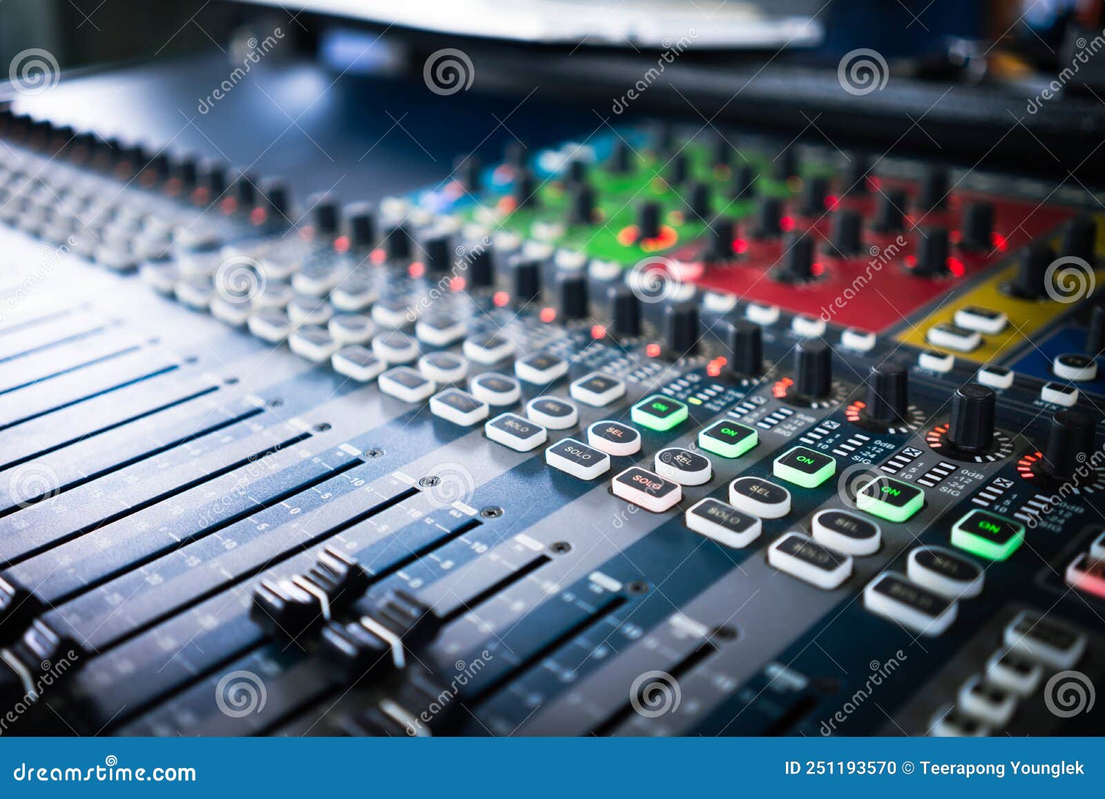 Sound Control Panel in the Control Room that Controls the Sound at the ...