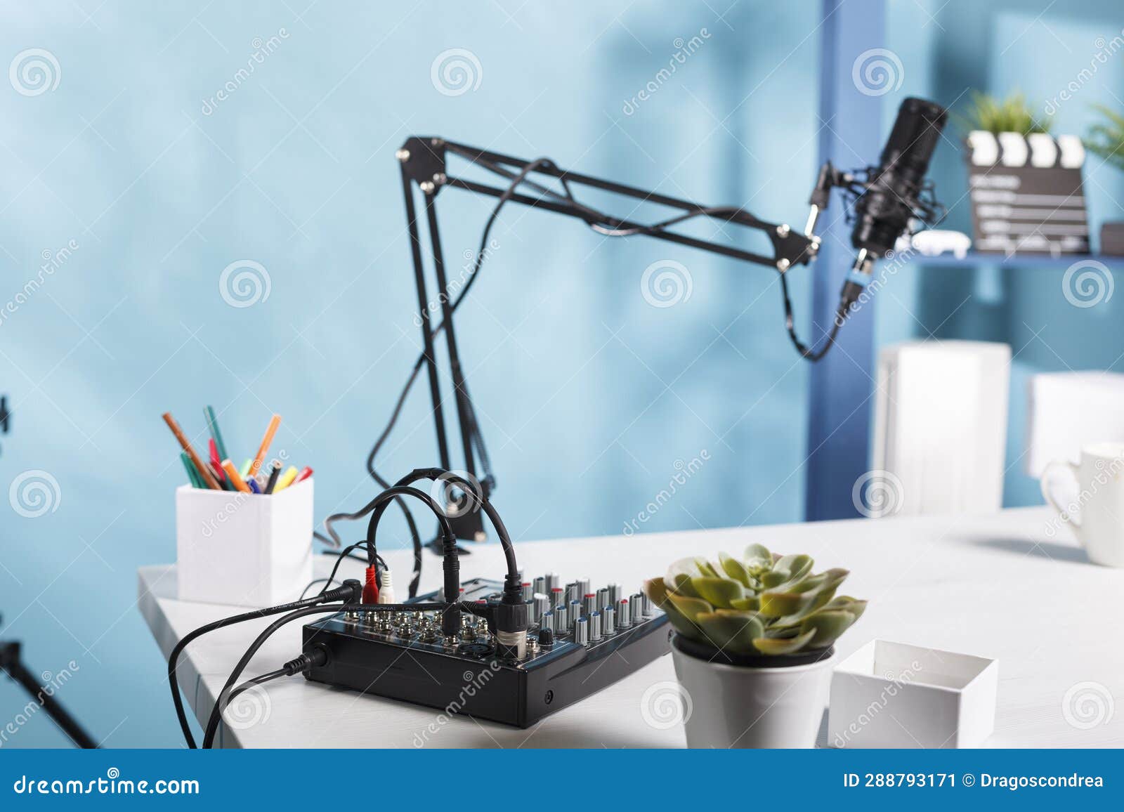 Sound Controller and Mic on Table Stock Image - Image of filming, gear ...