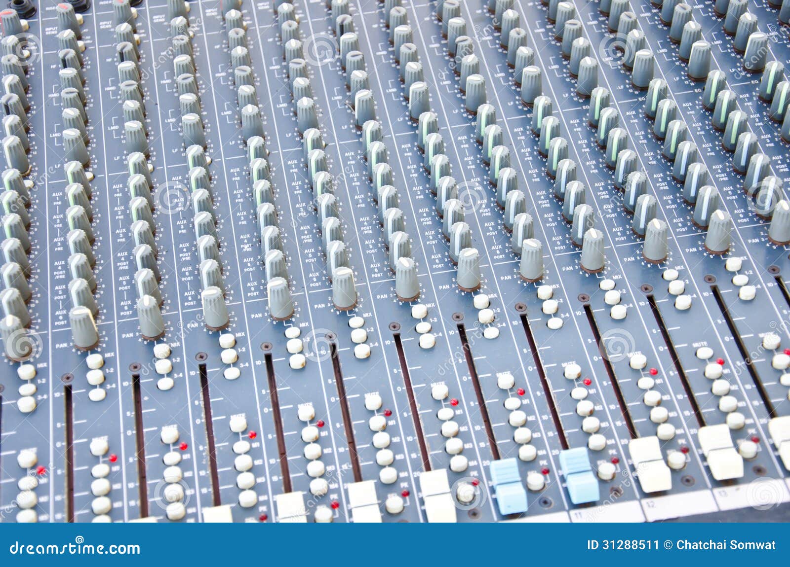 Sound controllers. stock image. Image of electronic, channels - 31288511